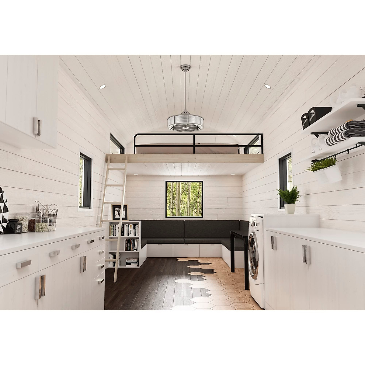 Hunter Tunley Indoor Ceiling Fan with LED Light and Wall Control, 12", Brushed Nickel