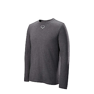 EvoShield Youth Long Sleeve Tee, Charcoal - Large