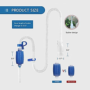 VIVOSUN Aquarium Gravel Cleaner Siphon Fish Tank Vacuum Cleaner with Fishing Net Long Nozzle Water Flow Controller - BPA Free