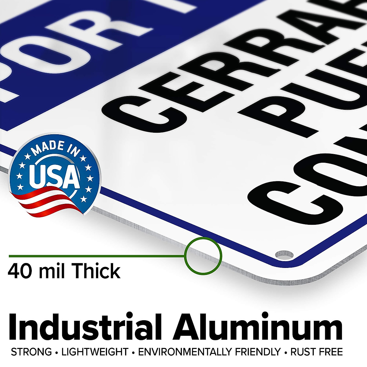 Please Close and Latch Gate Sign, Bilingual English and Spanish, 10x14 Inches, Rust Free .040 Aluminum, Fade Resistant, Made in USA by My Sign Center