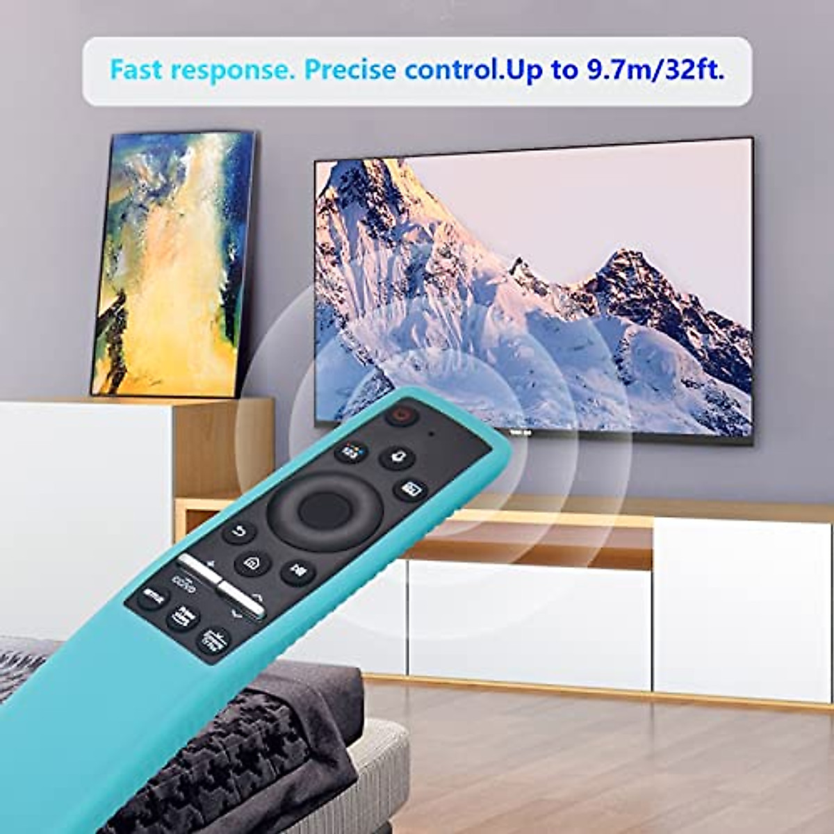 BN59-01329A Voice Remote Control with Mic Fit for Samsung TV,for Samsung TV Remote,Compatible for All Samsung with Voice Function Smart Curved Frame QLED LED LCD 8K 4K TVs(with Case and 2AA Battery)