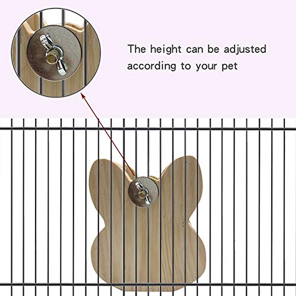 Tfwadmx Rabbit Hay Feeder Guinea Pig Wooden Food Holder Hamster Hanging Fixed Feeding Manger Squirrel Cute Less Mess Grass Dispenser for Bunny Gerbil Small Animals