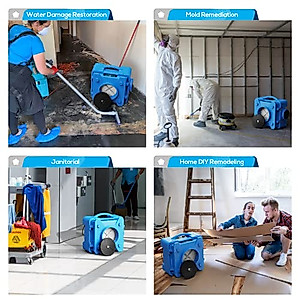 CADPXS Shield-550 Negative Machine Airbourne Cleaner HEPA Scrubber Water Damage Restoration Equipment Air Purifier, Air Scrubbers