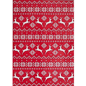 Auemtyn Area Rug 2'x3' Christmas Indoor Mat Christmas Rug Washable Rug, Rugs for Living Room Bedroom, Non-Slip Backing Snowflake Deer Entryway Rug, Stain Resistant for Christmas Decor(2'x3',Deer)
