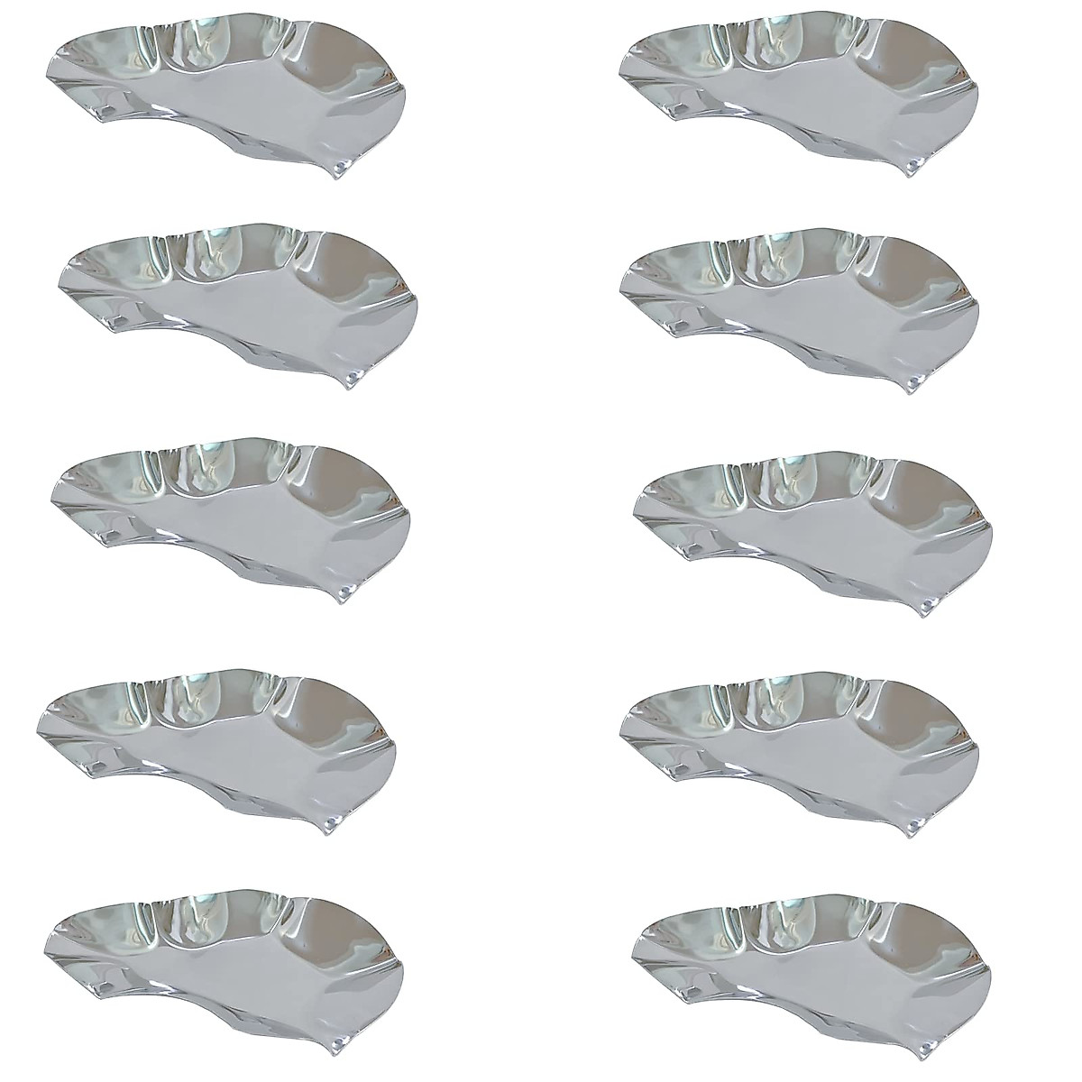 HAN SHENG 10 Pcs Stainless Steel Grillable Oyster Shells Baked Clams Shells Scallop Shells Seafood Plates for Grill Oven Campfire