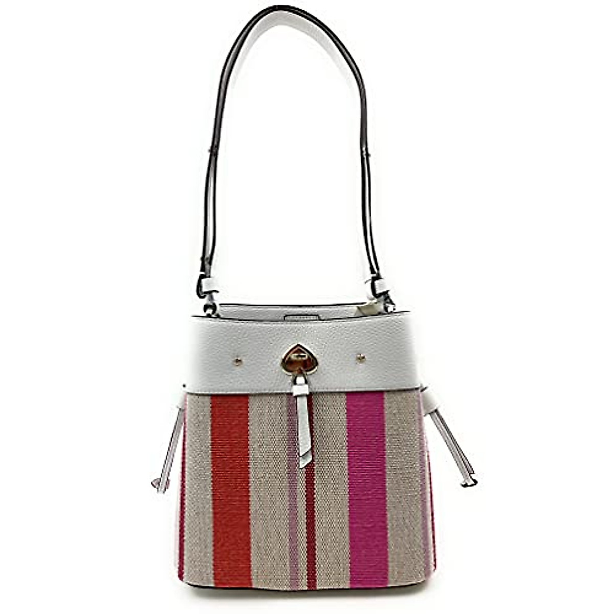 Kate Spade New York Marti Small Convertible Drawstring Bucket Bag (Stripe canvas)