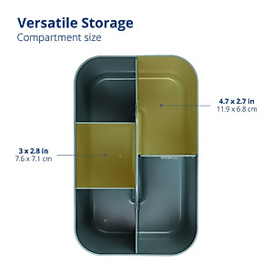 BLUE GINKGO Stackable Organizer Caddy – Korean-Made Portable Tote for Bathroom, Office, Crafts, or School Supplies (Rectangle, Green)