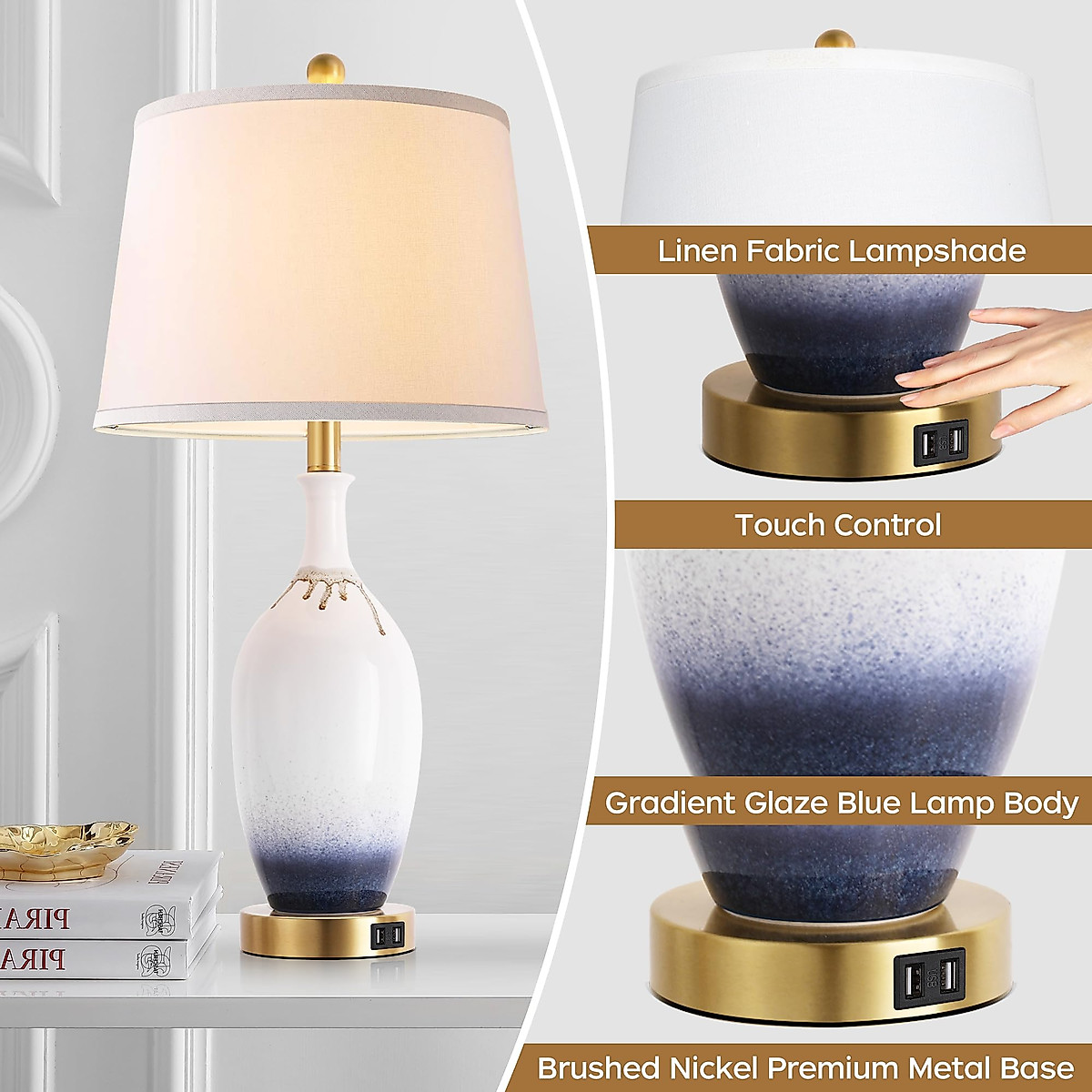 Large Desk Lamps for Home Office, Whtie Architect Desk Lamp with Clamp