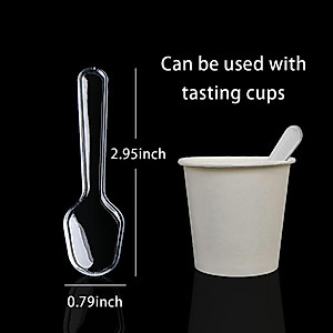1000 PCS Mini Clear Tasting Spoons Plastic Sampling Spoons Pudding Taster Spoons for Jelly Yogurt Ice Cream Cake Dessert Spices Food Appetizer Supplies, 2.95 x 0.79Inch
