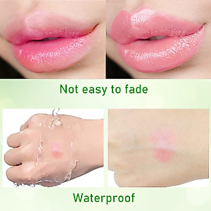 2 Pack Aloe Vera Lipstick, Long Lasting Lip Care Nutritious Plumper Lip Balm, Moisturizer Magic Color Changing Crystal Jelly Lipstick, Lip Gloss Matte Makeup Tinted Lip Balm (Green A)