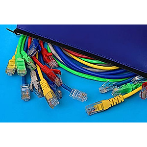 6 Pack, Zippered Security Bank Deposit Bag, by Better Office Products, Leatherette, Cash Bag, Coin Bag, Utility Pouch, Blue, 6 Bags