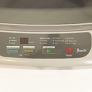 Avanti Portable Compact Washing Machine for Clothes/Laundry, 0.84 Cu. Ft. Capacity, Standard Sink/Faucet Attachment for Apartment, Dorm, RV, White