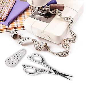 Hisuper 2 Pairs Crafting Scissors 4.5 Inch Sewing Scissors Small Sharp Craft Scissors with Leather Scissors Cover Embroidery Scissor Shears for Fabric Needlework Crochet Threading Tool