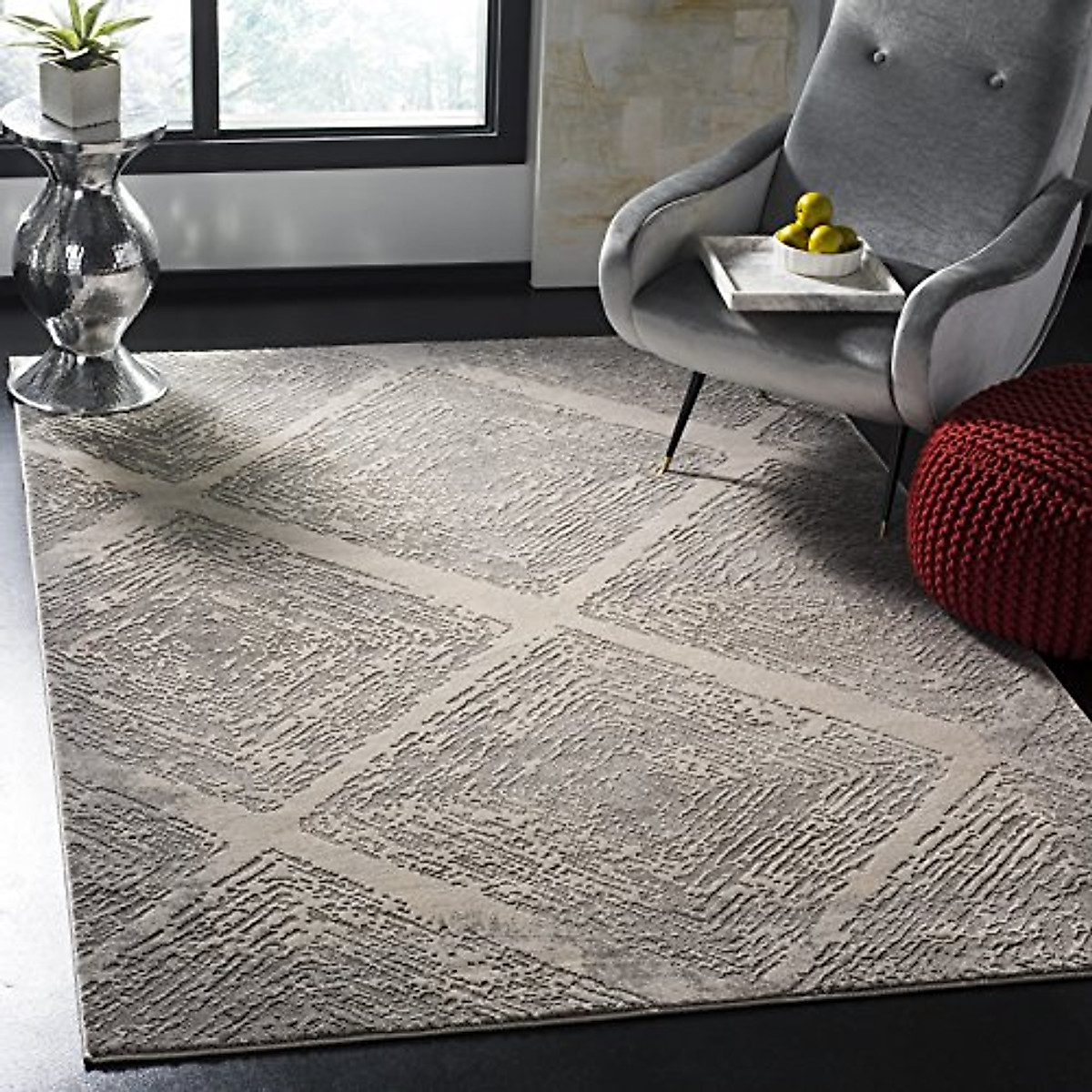 SAFAVIEH Meadow Collection 9' x 12' Taupe MDW344E Modern Abstract Area Rug