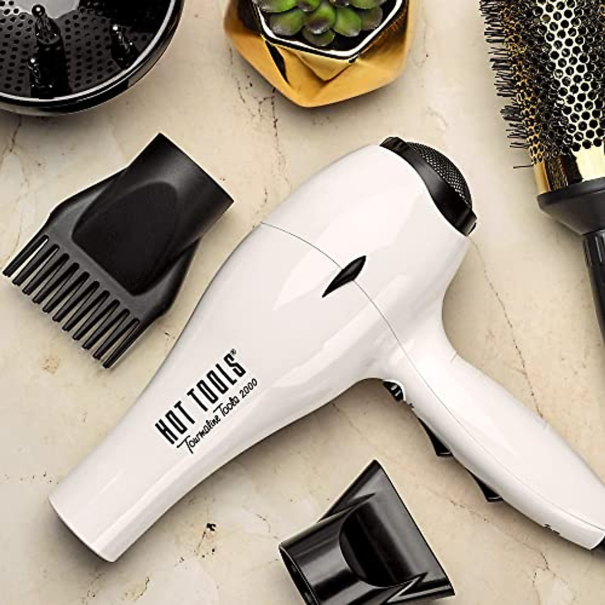 HOT TOOLS Pro Artist Tourmaline 2000 Turbo Hair Dryer, White