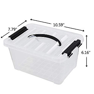 Obstnny 6 Quart Stackable Clear Plastic Storage Bins with Lids, Multi-purpose Organizing Boxes, 2 Packs
