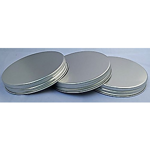 SanDaveVA Amber 8 oz Plastic Jars PET Heavy Wall Low Profile Wide Mouth Jars w/Air Tight and Leak Proof Lined Aluminum Caps 4/pk 8oz and 4 Spatula