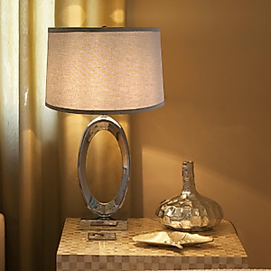 TOOTOO STAR Brown Drum Lamp Shade 13.25"x14.25"x9" inches Assembly Required Natural Linen Lampshade for Table Lamp,Bedside Lamp,Floor Lamp