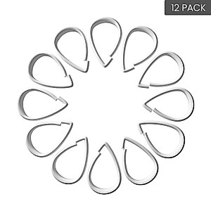 Top-Spring Shower Curtain Rings, Drop Shaped Plastic Shower Curtain Hooks for Bathroom Shower Rod Curtains (White)