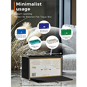 Cloudever Tissue Box Holder Cover Rectangular, Modern PU Leather Decorative Tissue Holders Organizer-Starry Black