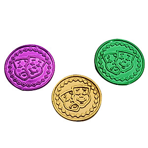 Mardi Gras Plastic Coins (asstd gold, green, purple) (100/Pkg)