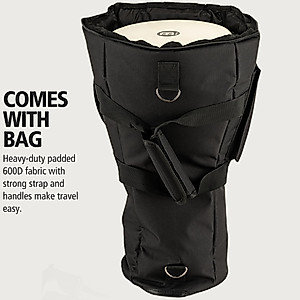 Meinl Percussion ADJ2-M+BAG African Style Rope Tuned 10-Inch Wood Djembe with Bag, Brown