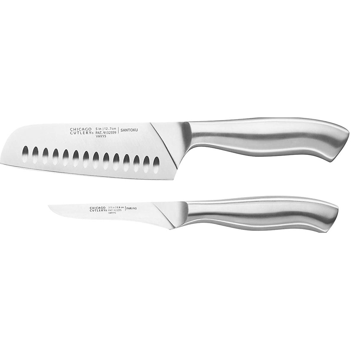 Chicago Cutlery Insignia Steel 2-Piece Knife Set With Guided Grip, Stainless Steel Blades and Handles For Home Kitchen and Professional Use