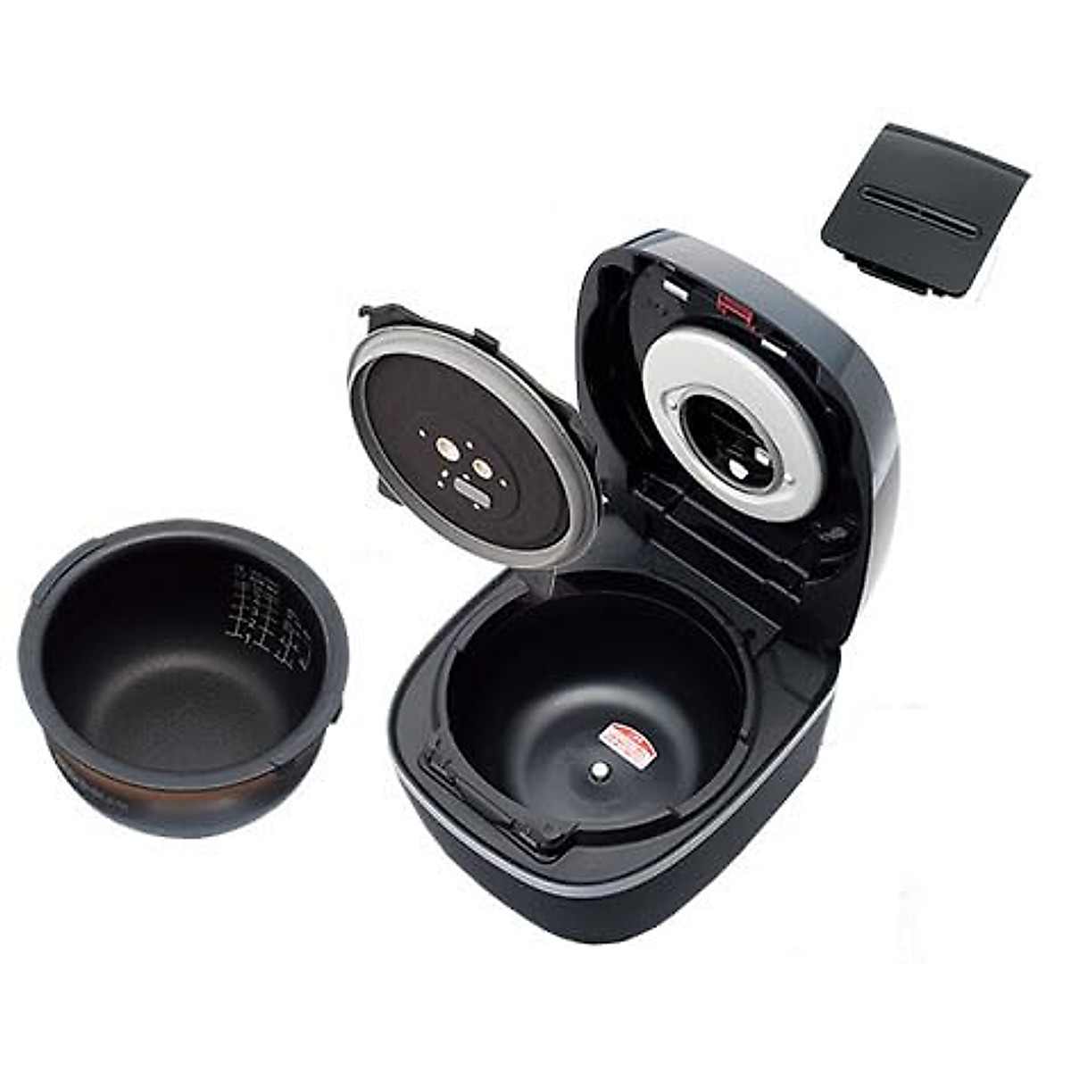 Newly released overseas rice cooker 220V-230V specification Tiger JPC-W10W KMZ 5.5 cup Pressure IH Earthen pot furnace coating Made in Japan, Black