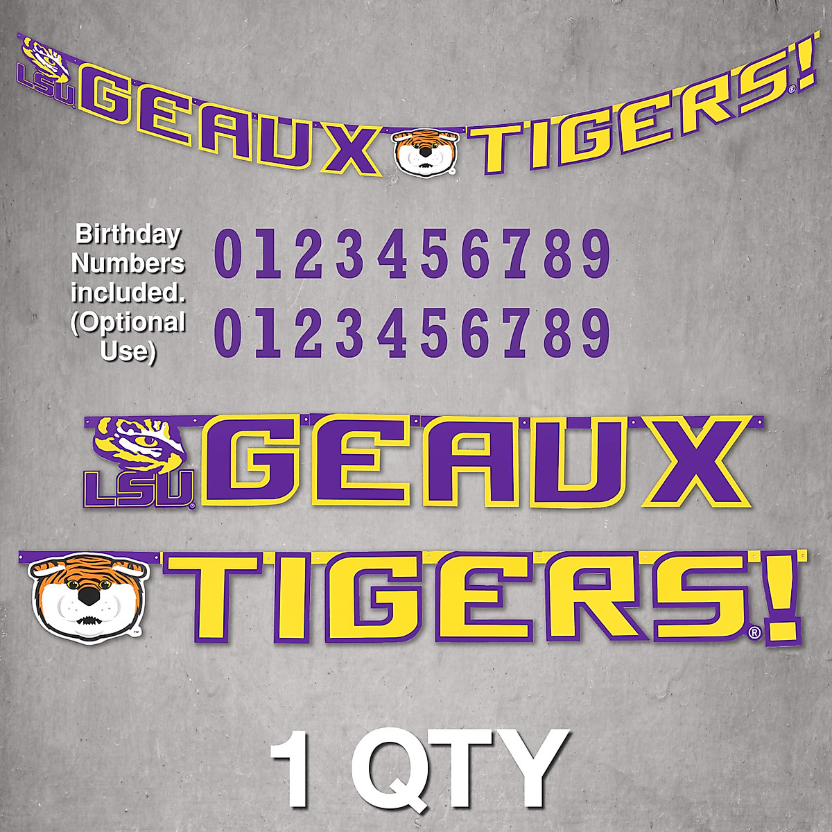 LSU – Geaux Tigers Banner! 8 Ft. long banner is great for Tailgating, Dorm Rooms, Birthday Parties, Graduation. Show your LSU Tiger spirit. by Havercamp