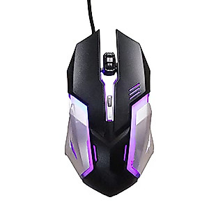 Zyyini Wired Gaming Mouse, S150 USB 3 Buttons 1600DPI Wired Optical Mice,Office Business Gaming LED Glowing Mouse,for Laptop/Computer/Notebook/Tablet(Black)