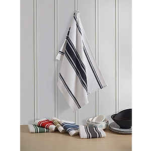 Casa De Lan Premium Dish Towel Set of 6 - Cotton Dish Towels for Kitchen - Super Striped - Tea Towels for Kitchen - Highly Absorbent - Pack of 6-100% Ring Spun Cotton - 20'' x 30'' - Red