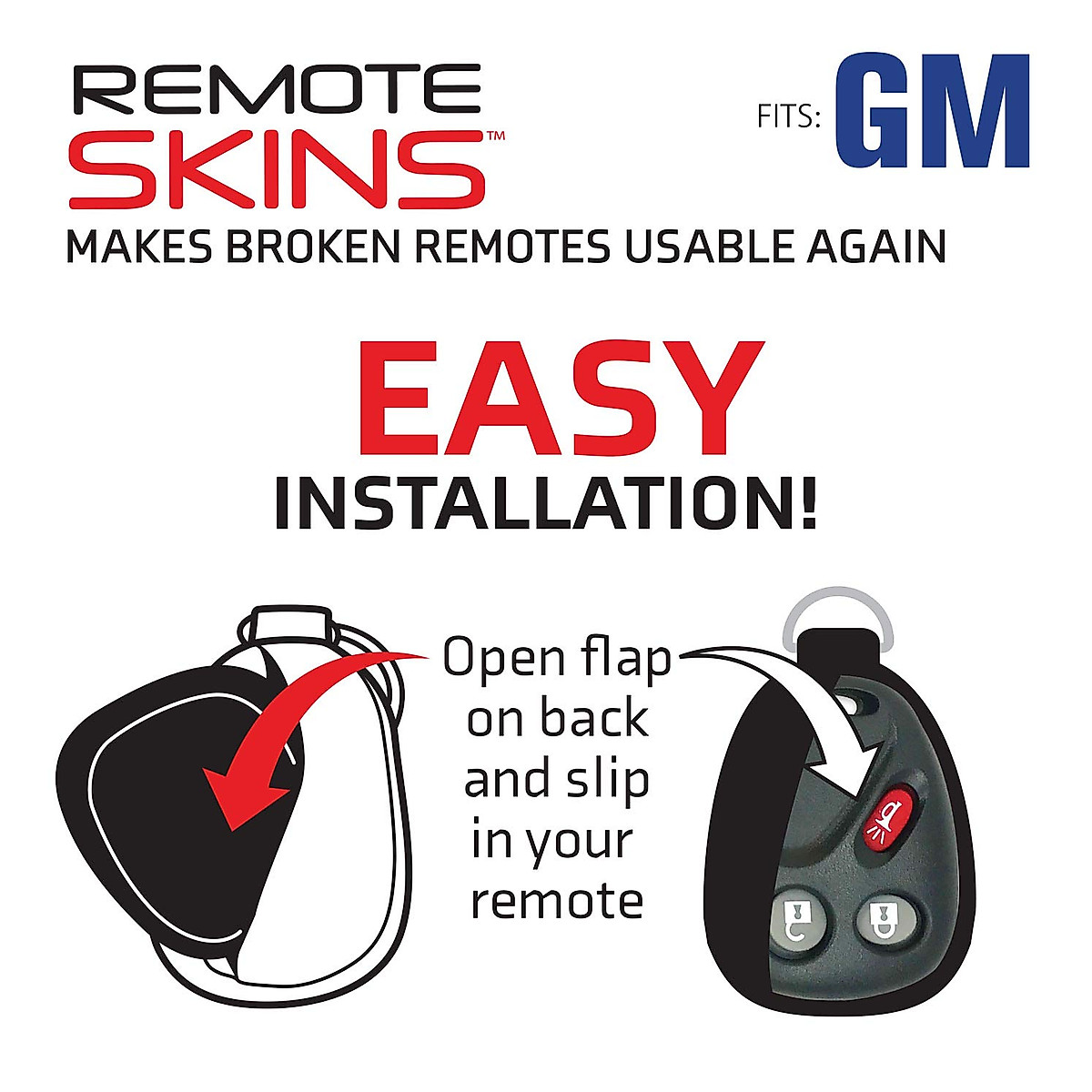 Lucky Line Flexible Remote Skin, GM Models, 1 Pack (48901) , Black