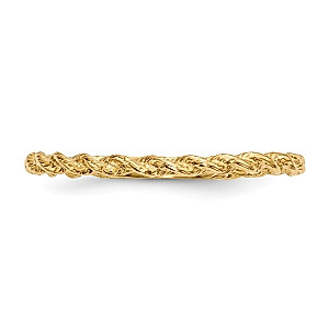 IceCarats 14K Yellow Gold Twisted Rope Woven Crisscross Band Statement Ring Size 7