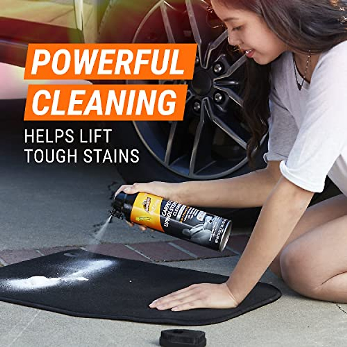 Carpet and Upholstery Cleaner Spray by Armor All, Car Upholstery Cleaner for Tough Stains, 22 Fl Oz, 1 Count (Pack of 1)