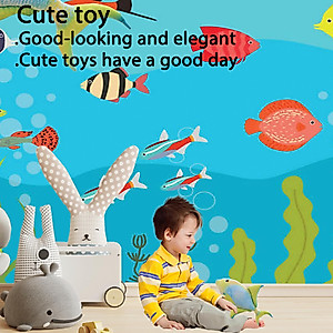 AUCOOMA 15.7" Tropical Fish Plush Toy,Fish Stuffed Animals, Soft kids Hug Pillow, Green Gift Doll Ocean Plush Decor