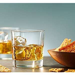 Godinger Old Fashioned Whiskey Glasses, Italian Made Drinking Glasses, Glass Cups, Whiskey Gifts - Set of 4