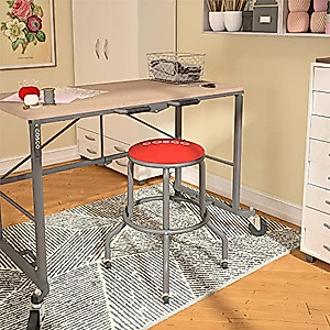 CoscoProducts COSCO All Steel, Vinyl Work Seat with Rolling Casters, 300lb Weight Capacity