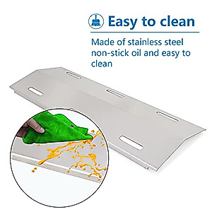 Zemibi Heat Plate for Ducane 30400040, 30400042, 30400043, 30400045, 30400046, 30558501, S3200, S5200, BBQ Stainless Steel Grill Burner Cover Flame Tamer Tent Shield, 16 7/8", Pack of 3