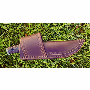 Coast Leathers Handmade Leather Knife Sheath for Buck Small Selkirk 853 & Schrade PH1, Cross Draw Knife Holster, Leather Knife Holder (Brown)