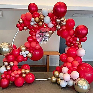 PartyWoo Red and Gold Balloons 50 pcs and Ruby Red Foil Balloons 6 pcs