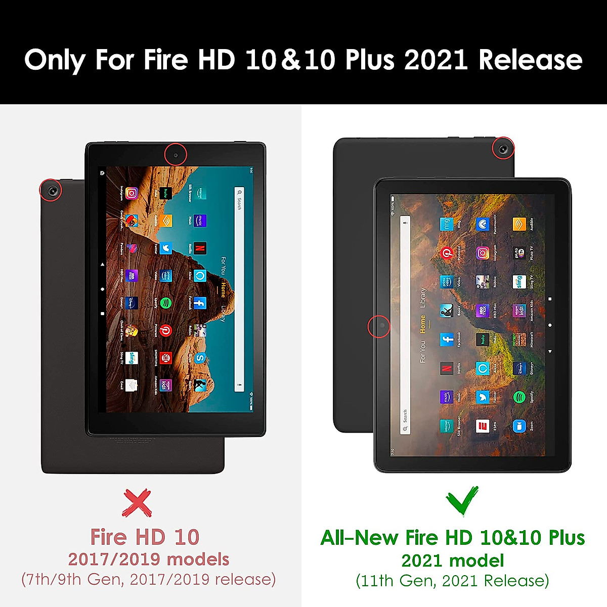 DTTO Case for All-New Fire HD 10 & 10 Plus Tablet (Only Compatible with 11th Generation Tablet, 2021 Release), Slim PU Leather Trifold Stand Cover Hard Back Shell with Auto Sleep/Wake, Spring Green