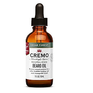 Cremo Beard Oil, Revitalizing Cedar Forest, 1 fl oz - Restore Natural Moisture and Soften Your Beard To Help Relieve Beard Itch