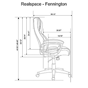 Realspace® Fennington Bonded Leather High-Back Chair, Brown/Black