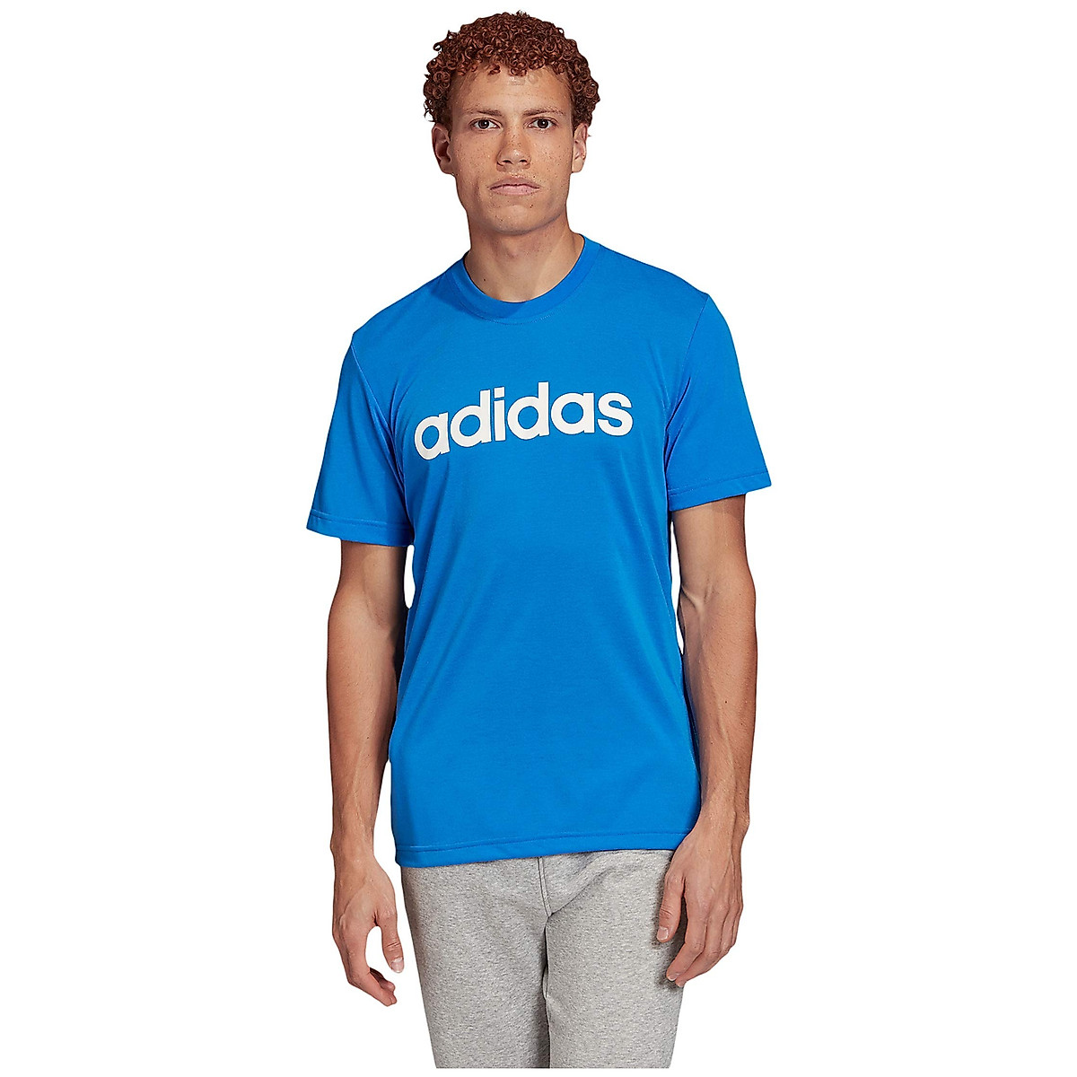 adidas Men's Designed 2 Move Clima Soft Logo Tee Glory Blue/White Small