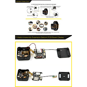 WayPonDEV T-Watch Programmable Wearable for Enviromental Interation ESP32 Development Kit, Support Heart Rate and Blood Oxygen Detection