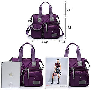 SUSIE ISLAND Multi Pocket Waterproof Nylon with Antitheft RFID Fashion Backpacks Large Shoulder Bag Travel Purse Bags (Black)