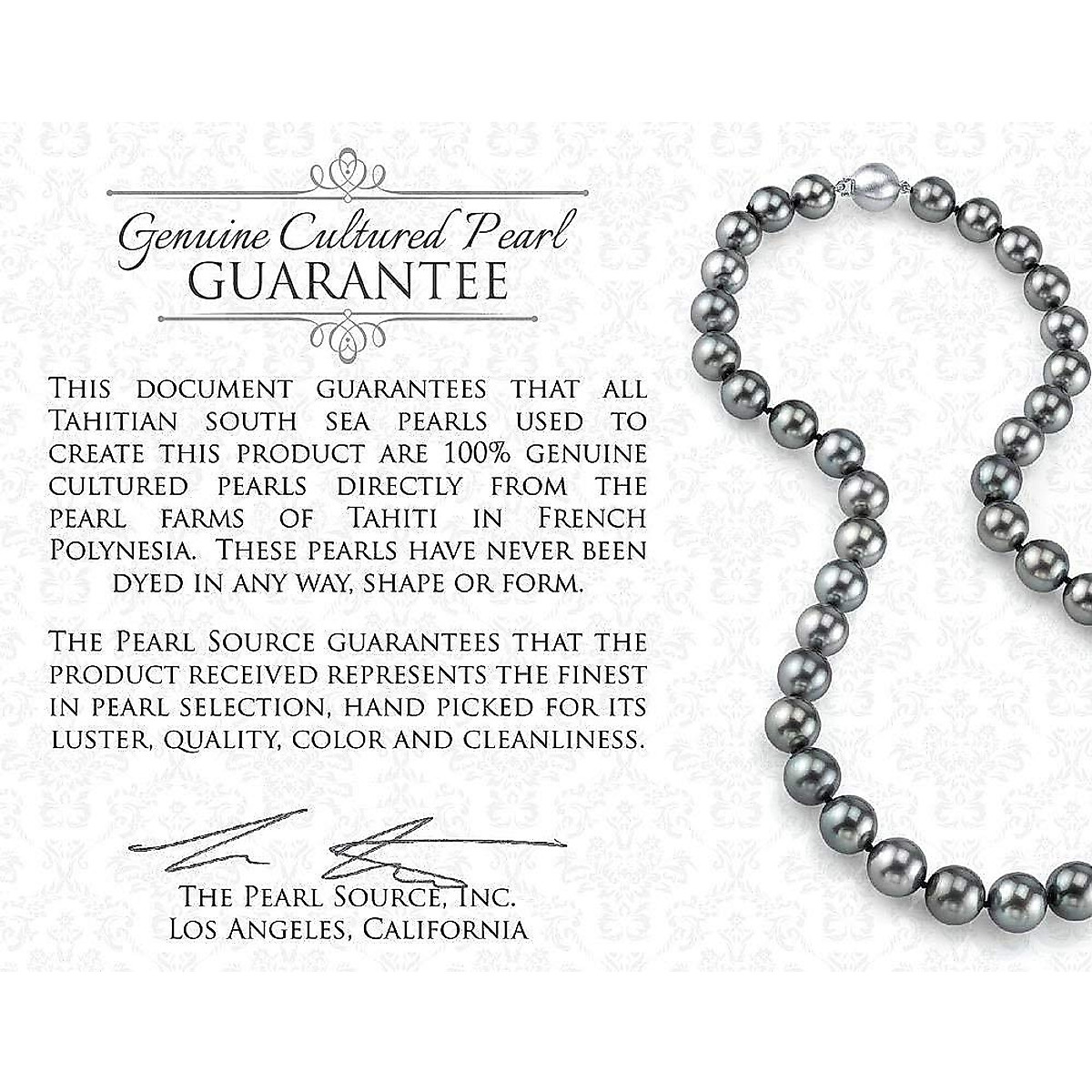 The Pearl Source 8-9mm Genuine Black Tahitian South Sea Cultured Pearl Jackie Bracelet for Women