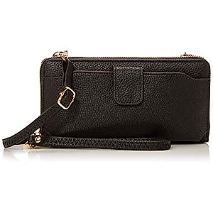 Amazon Essentials Wristlet Wallet with Cell Phone Holder Crossbody Bags Purse for Women Black