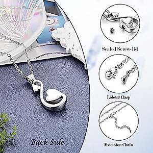 XIUDA Infinity Cremation Necklace for Women Urn Necklace for Ashes Always With Me Ashes Necklace for Loss Stainless Steel Cremation Ash Necklace(Silver)