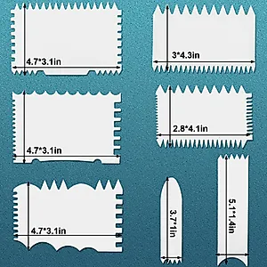 craftshou Multifunction Acrylic Pouring Swipe Tools,14 Pcs Paint Scrapers Plastic Paint Swipe Accessories for Acrylic Painting Technique